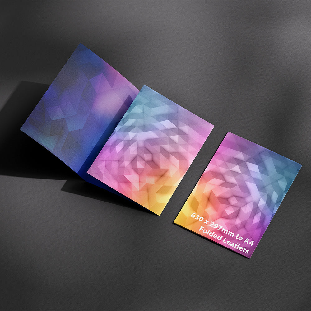 630 x 297mm to A4 Tri Folded Leaflets on 135gsm