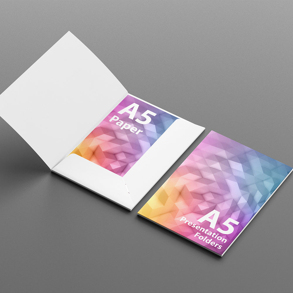 A5 Single Sided Interlocking Presentation Folders on 350gsm with No La