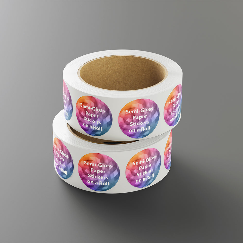 Semi-Gloss Paper Stickers on a Roll
